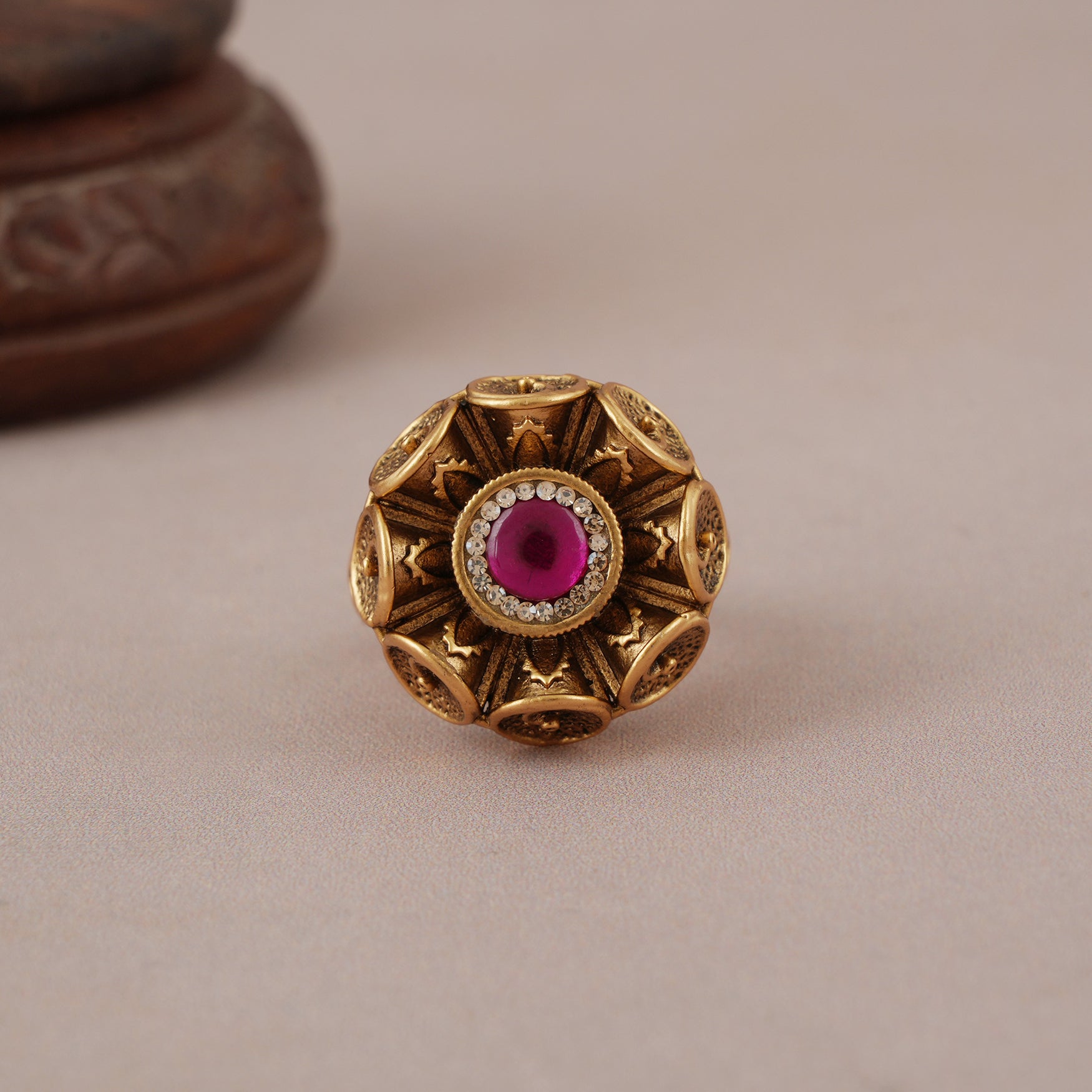 Beautiful antique gold ruby stone finger ring I Buy now - smarsjewelrys