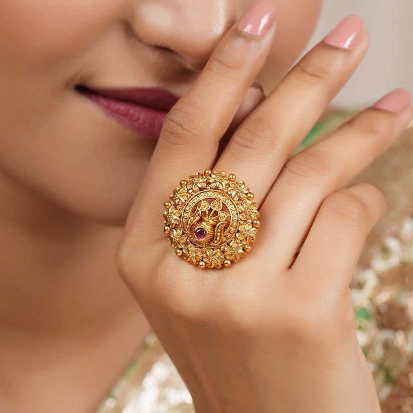 Beautiful antique gold kalash finger ring I Buy now - smarsjewelrys