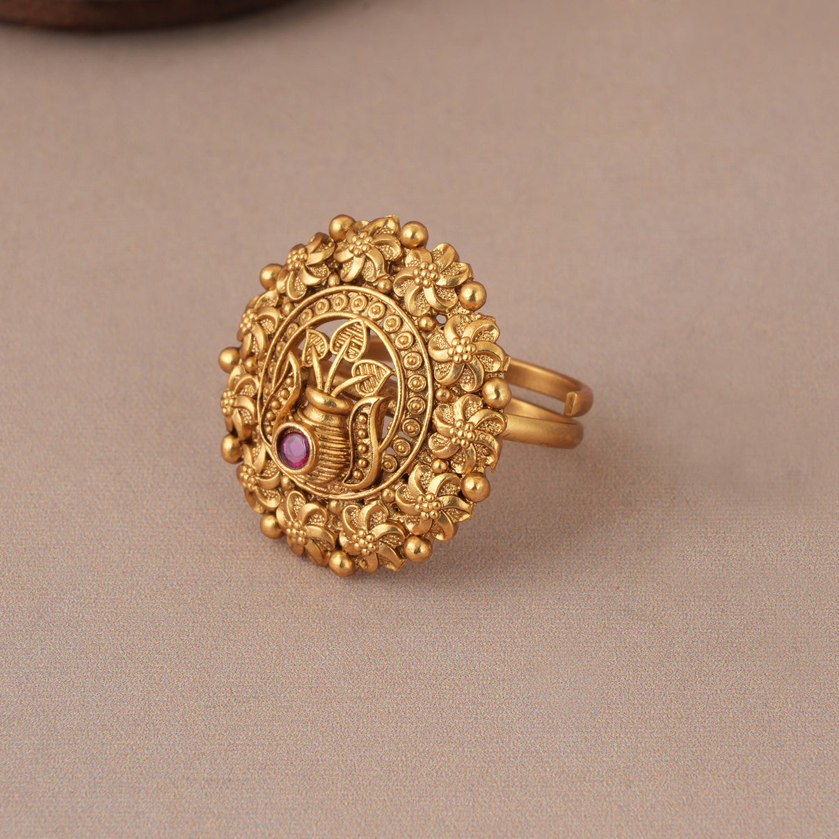 Beautiful antique gold kalash finger ring I Buy now - smarsjewelrys